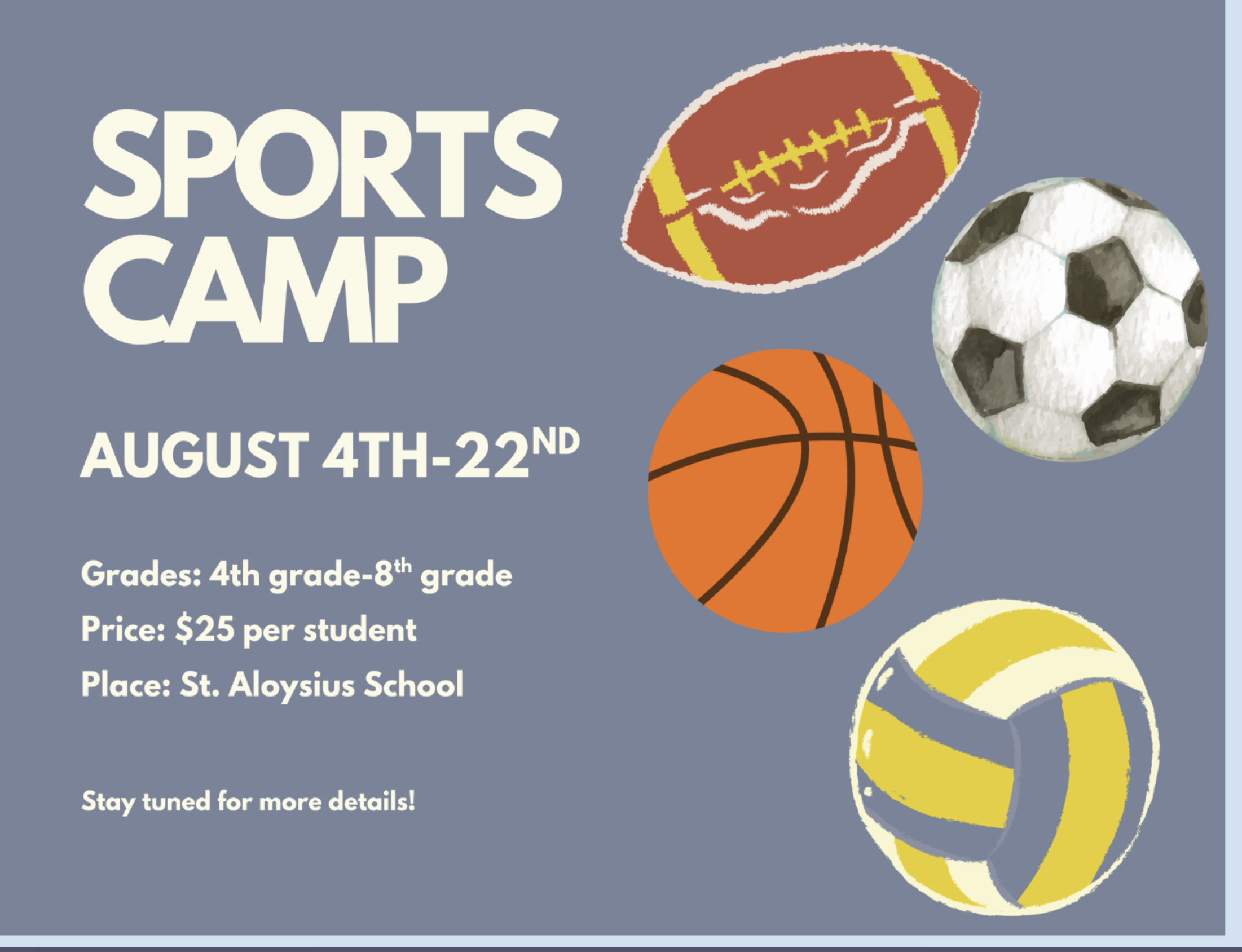 Summer Sports Camp for 4th-8th Grade | St. Aloysius Gonzaga School